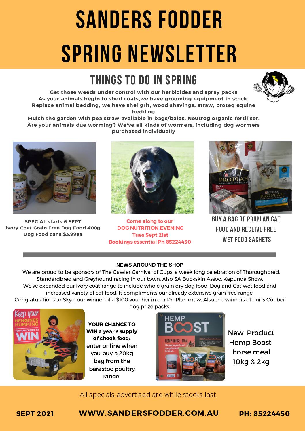 Newsletters Archive - Sanders Fodder - Farm, Garden, Horse & Pet Supplies