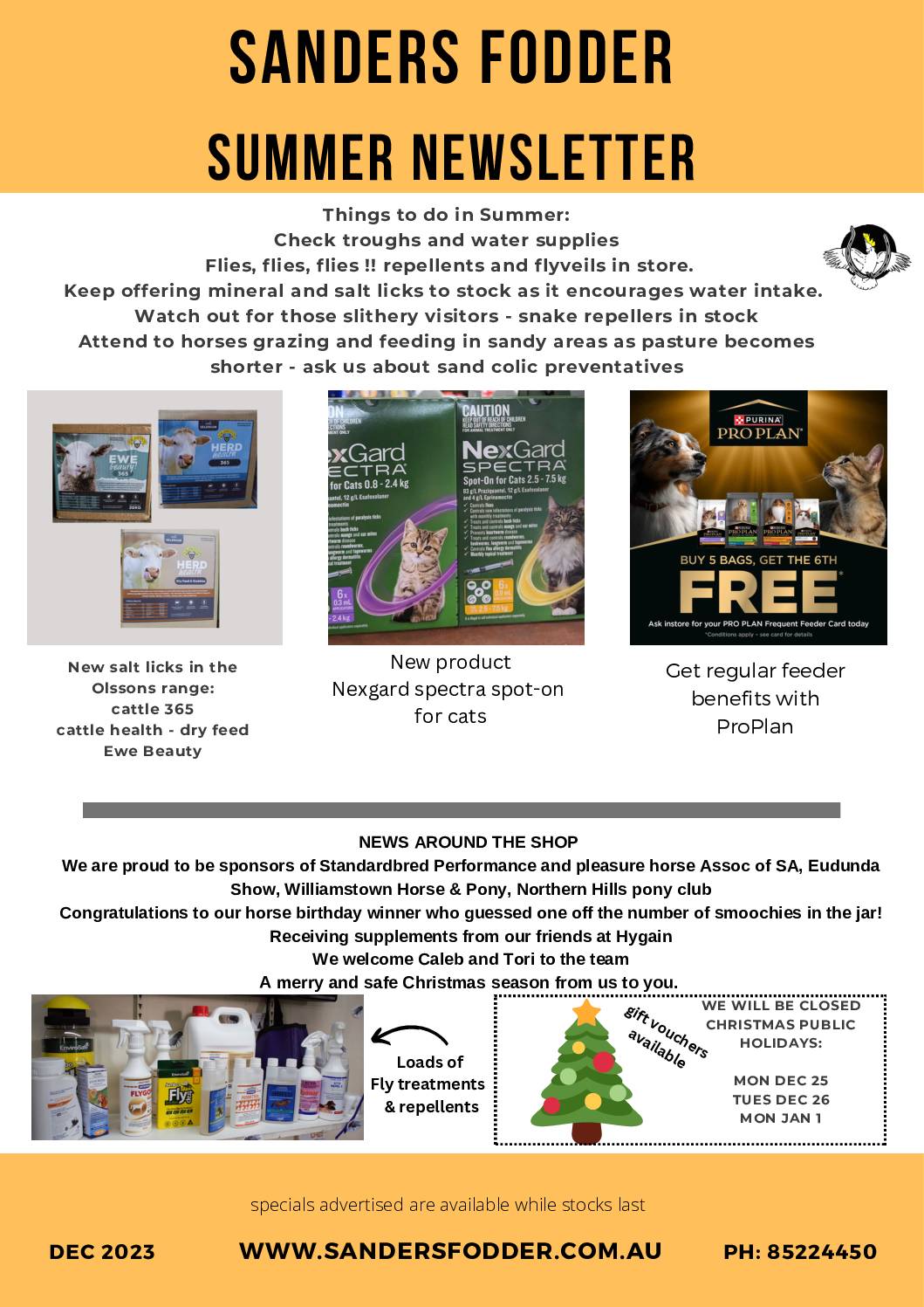 SANDERS FODDER Gawler - Farm, Garden, Horse & Pet Food Supplies.